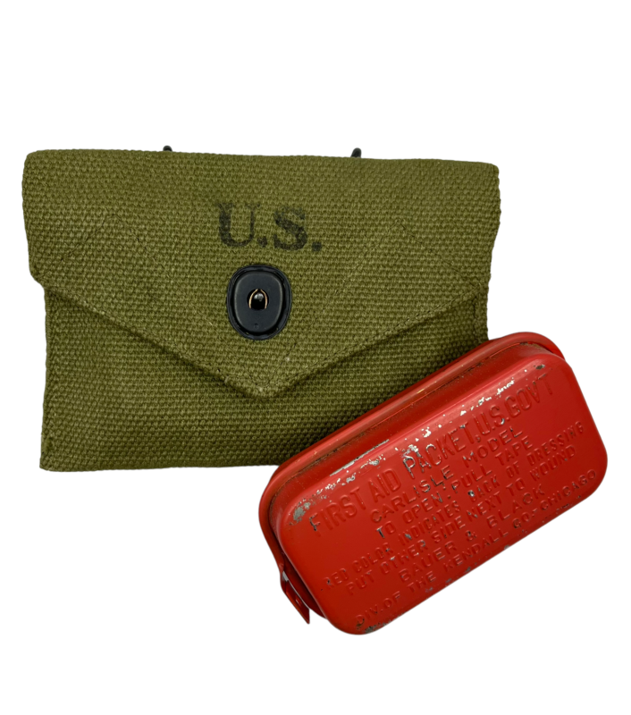 US WW2 Pouch First Aid With First Aid Package - Market Garden Militaria