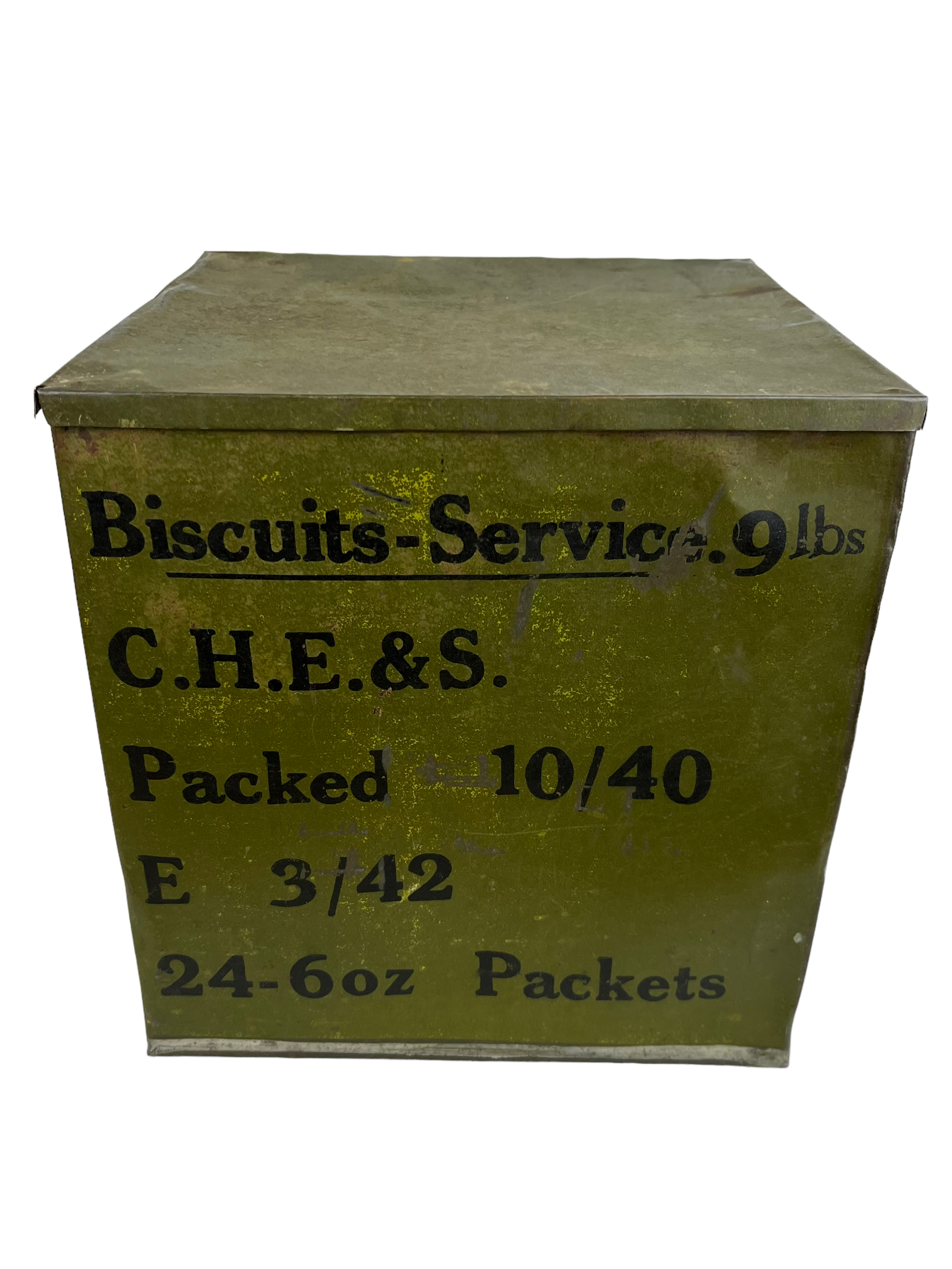British WW2 Biscuits Ration Tin 1940 - Market Garden Militaria