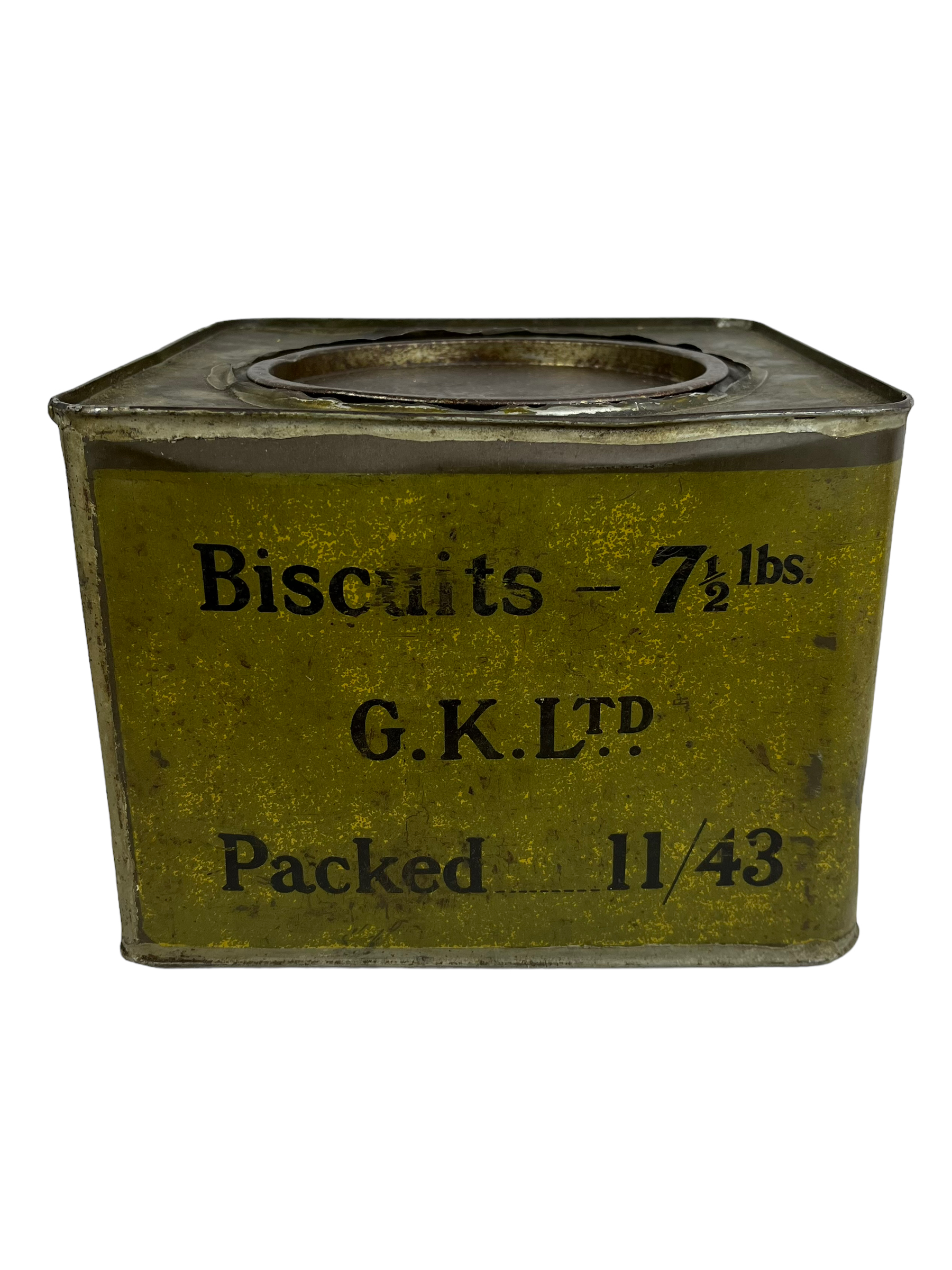 British WW2 Biscuits Ration Tin 1943 - Market Garden Militaria
