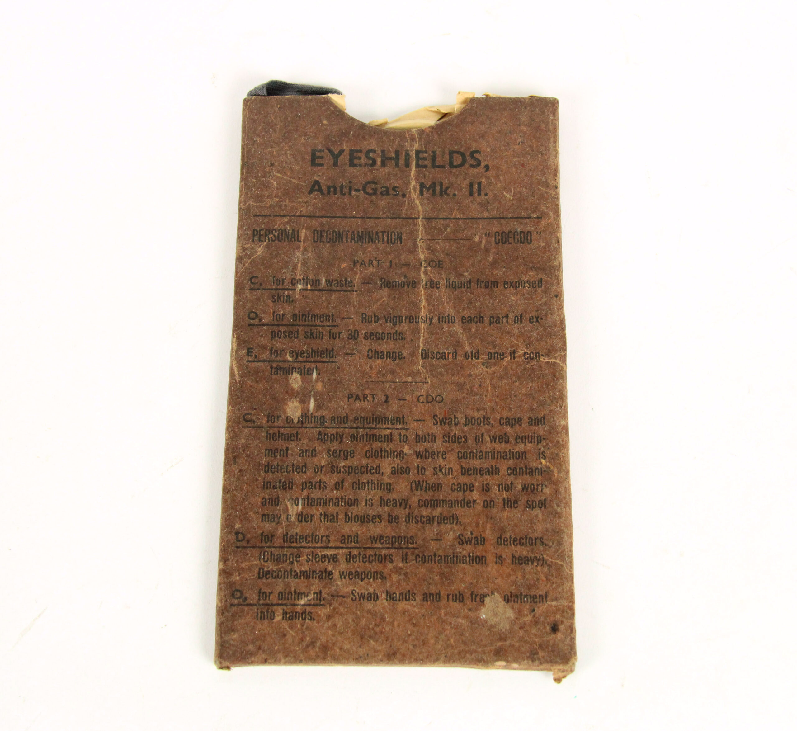 British WW2 Eye Shields Anti Gas MKII - Market Garden Militaria