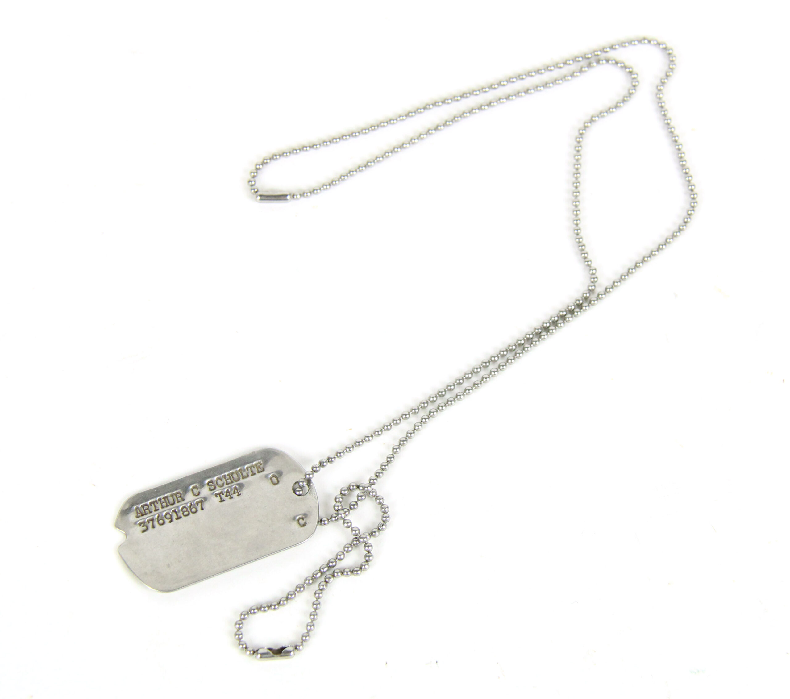 US WW2 Dog-Tag With Chain "Arthur C. Schulte" - Market Garden Militaria