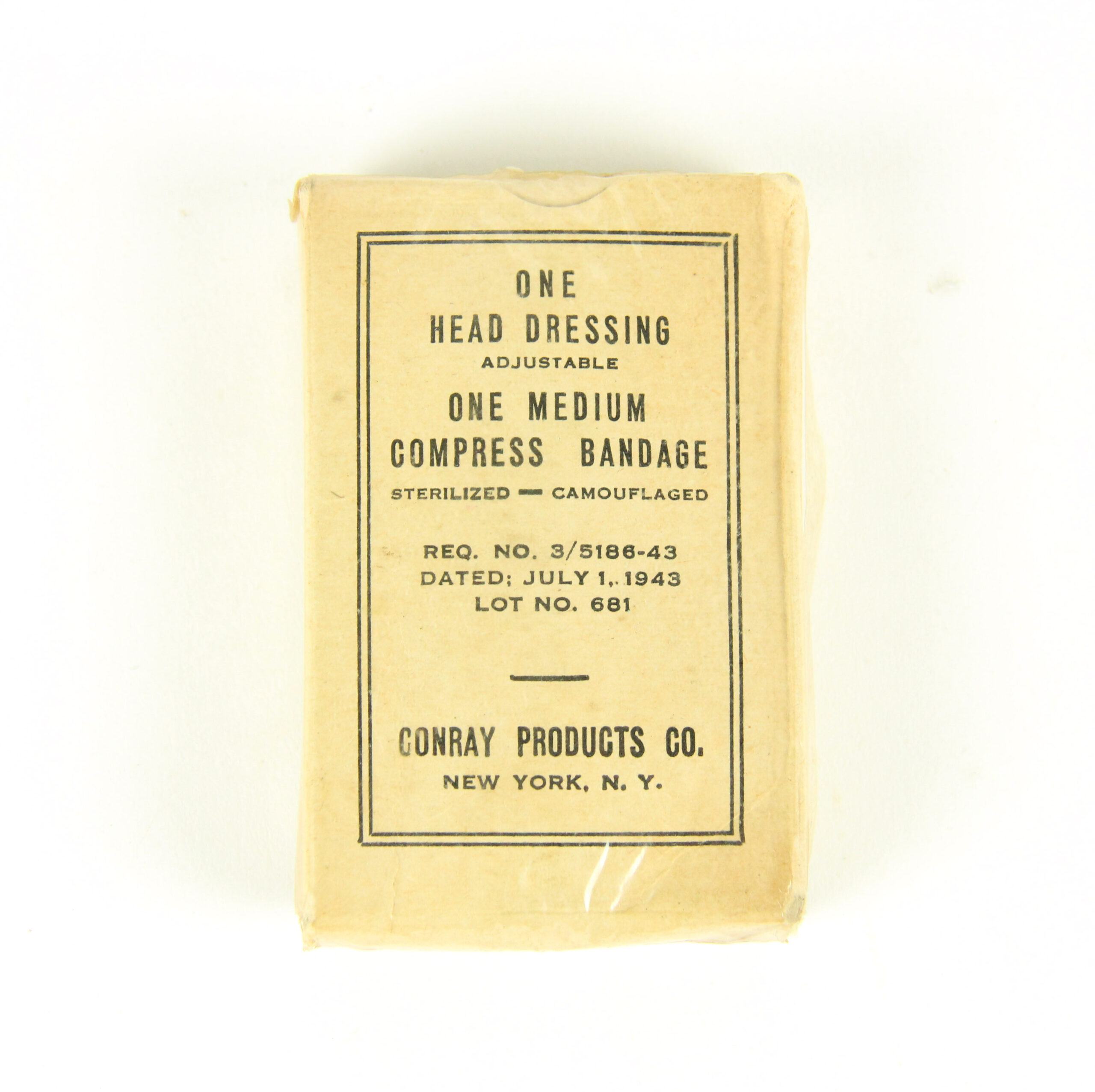 US WW2 Medical Head Dressing 1943 - Market Garden Militaria