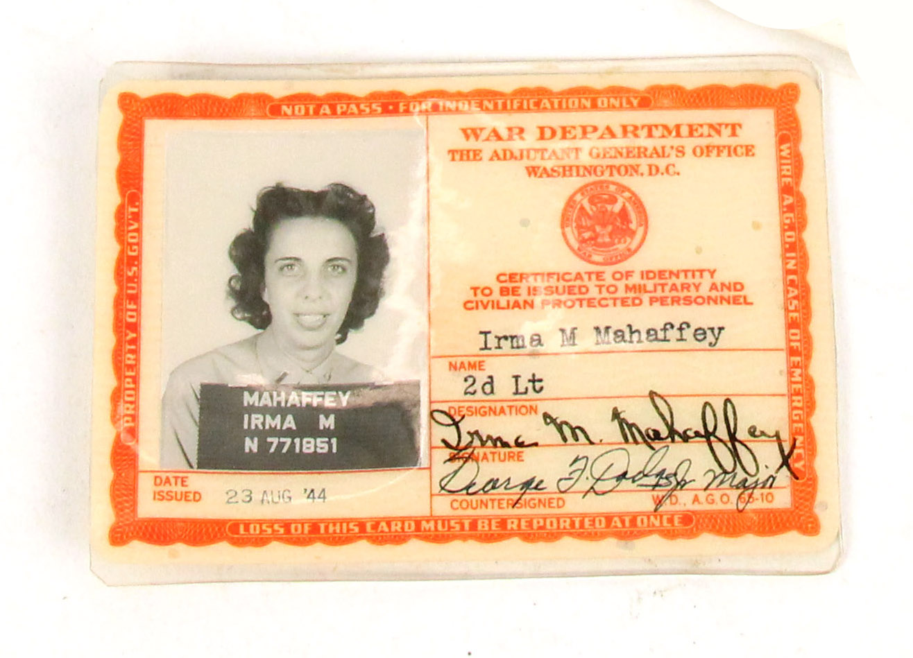 US WW2 Second Pattern Geneva Convention ID Card - Market Garden Militaria