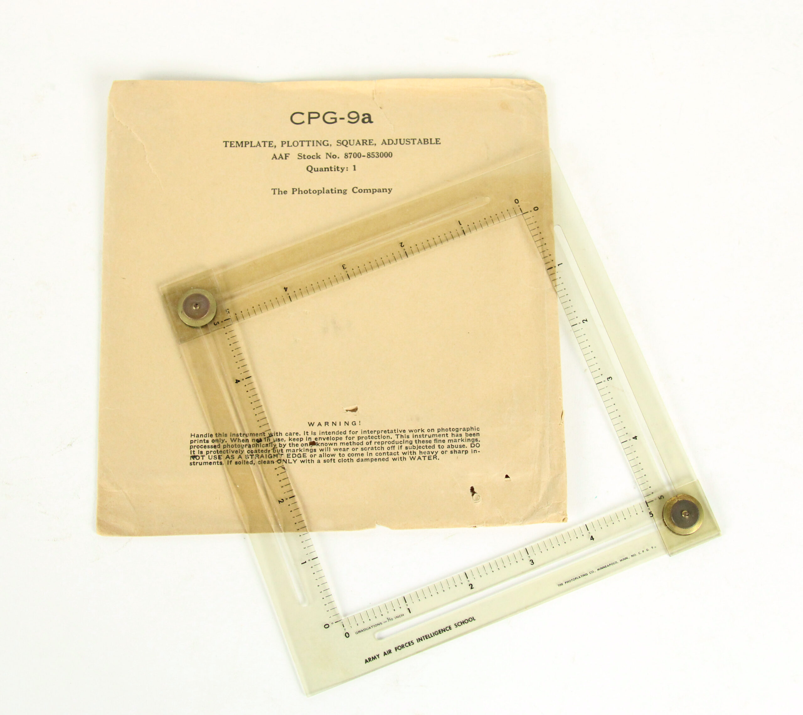 US WW2 Template Ploting Adjustable CPG-9A - Market Garden Militaria