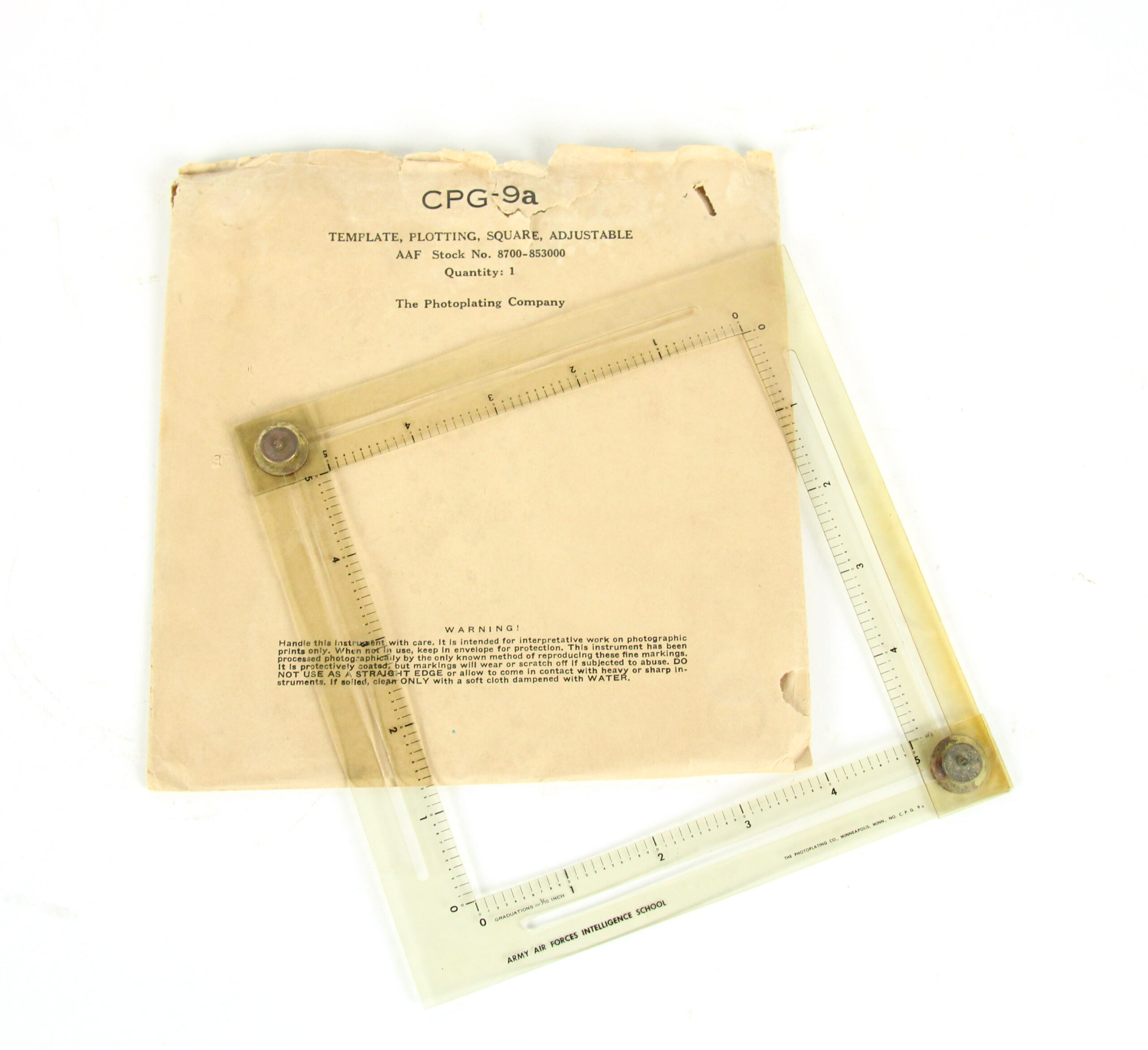 US WW2 Template Ploting Adjustable CPG-9A - Market Garden Militaria